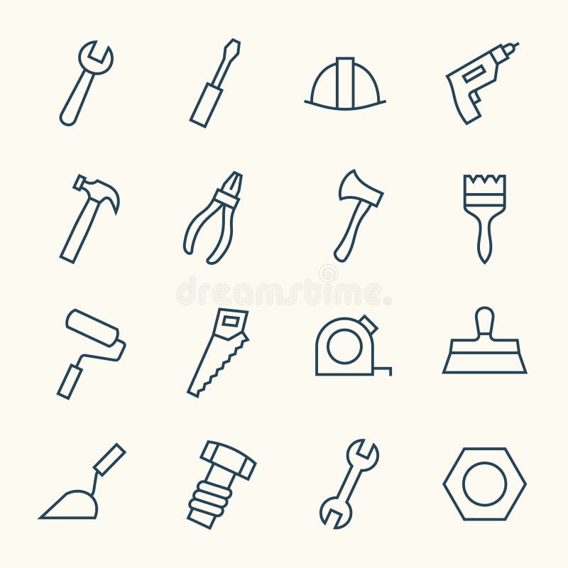 Tools line icons stock vector. Illustration of collection - 66766601