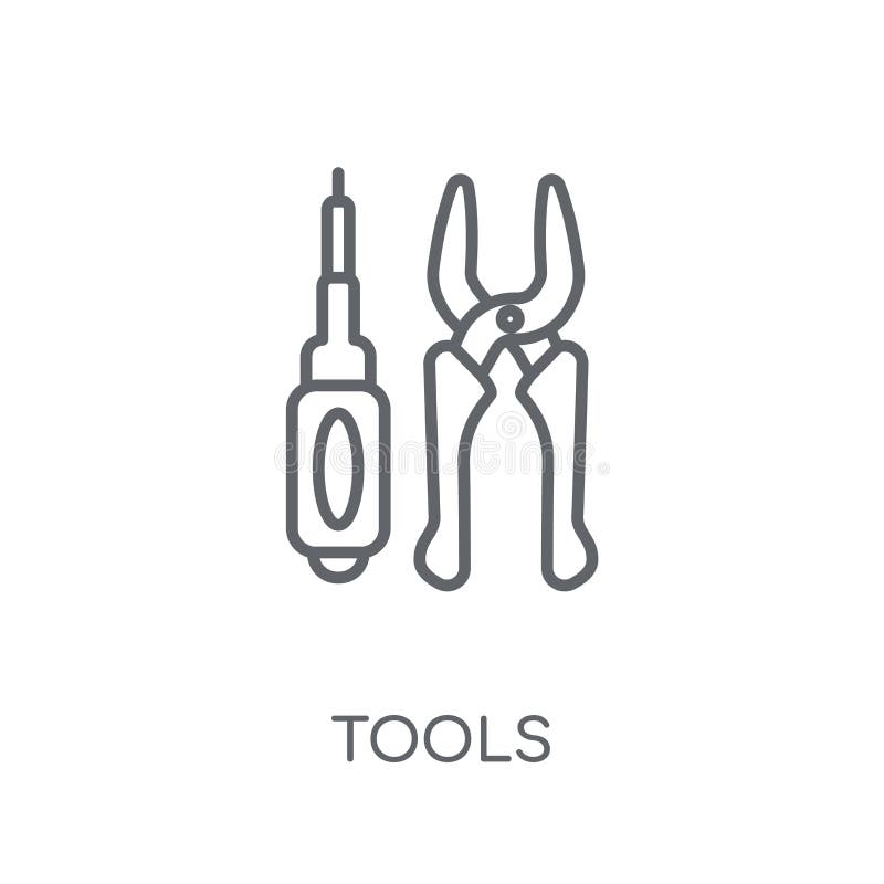 Tools Linear Icon. Modern Outline Tools Logo Concept on White Ba Stock ...