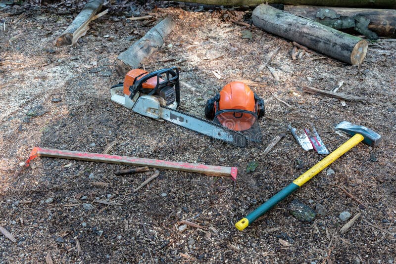 Tools Lumberjack. an Ancient Ax. Vintage Ax. Stock Image - Image of ...