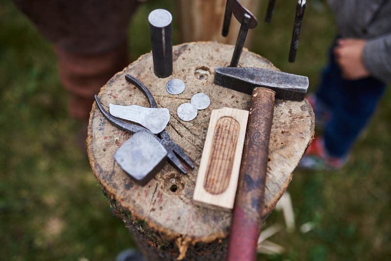 Tools for making coins stock image. Image of material - 119686391