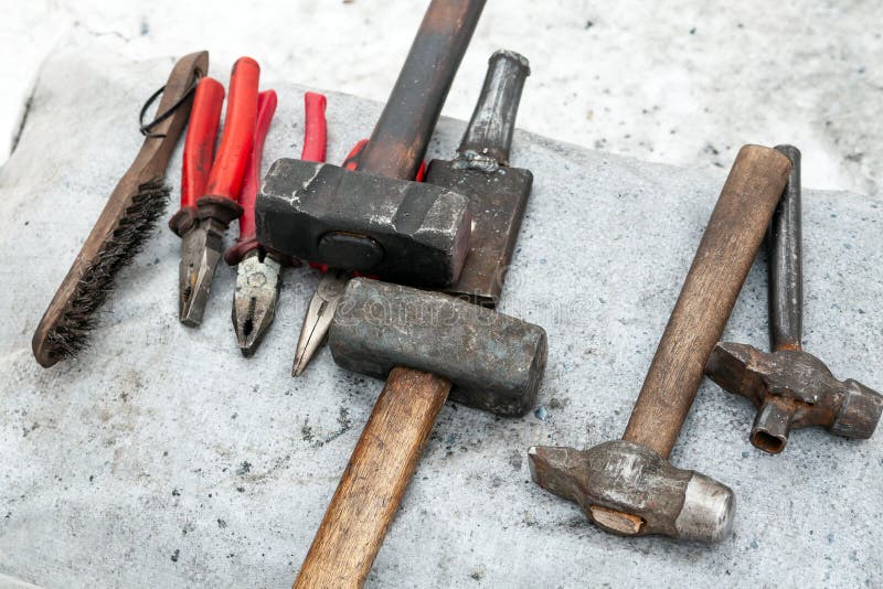 Tools for Manual Forging Metal. Blacksmith Tools Stock Image - Image of ...