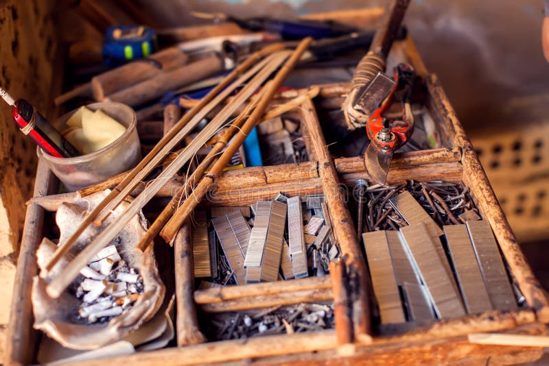 Tools for Manufacturing Furniture Rattan Chair and Table Stock Image ...