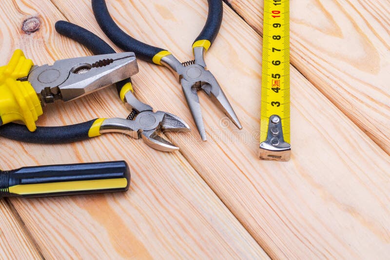 Tools for Master Builder and Accessories on a Wooden Vintage Background ...