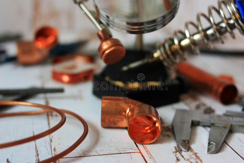 Tools and Materials for Brazing Copper Tubes Stock Photo - Image of ...