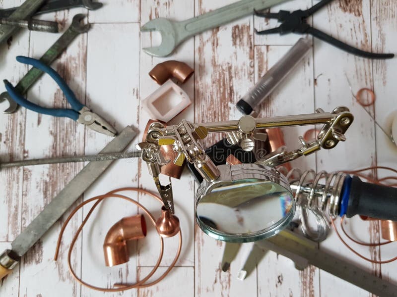 Tools and Materials for Copper Soldering Stock Image - Image of machine ...