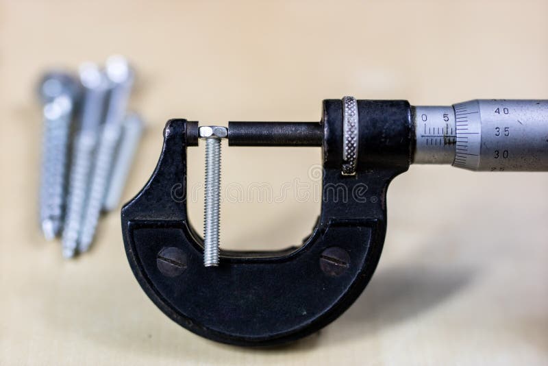 Tools and Measuring Accessories on a Wooden Workshop Table. Making ...