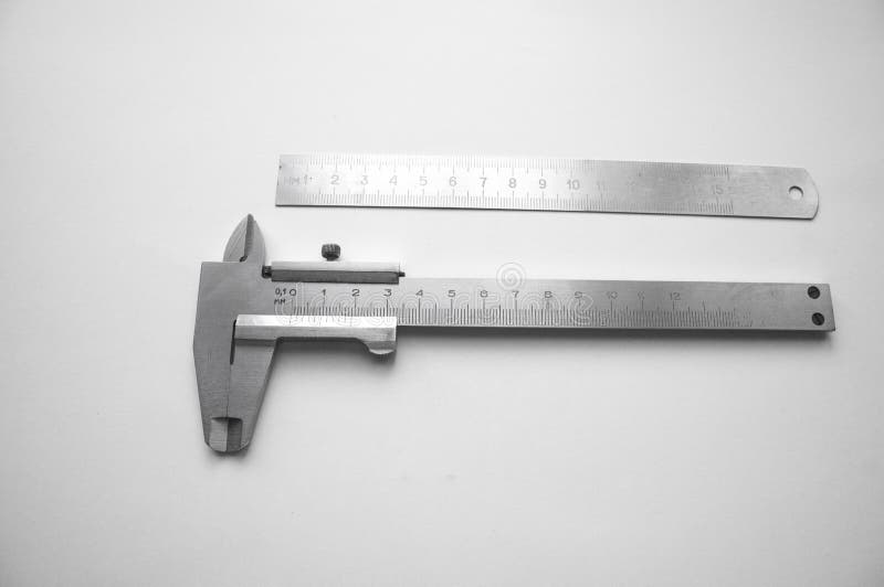 Ruler and caliper stock image. Image of project, draft - 6435851