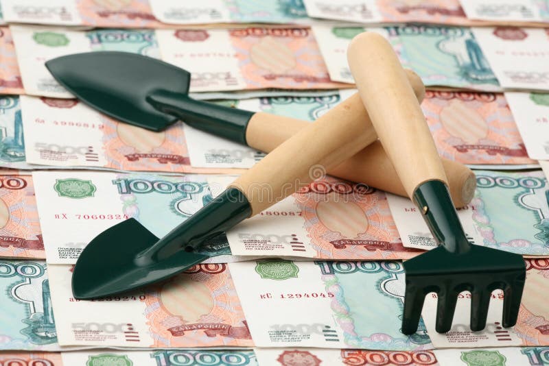 Tools and money stock image. Image of rake, bank, rouble - 12358717