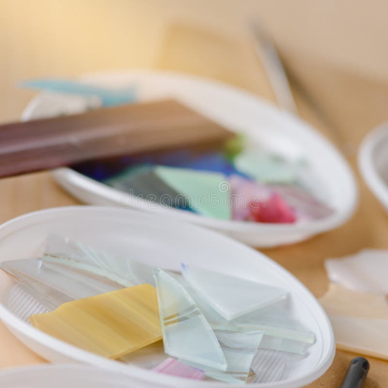 Tools for mosaic making stock photo. Image of assembling - 119808370