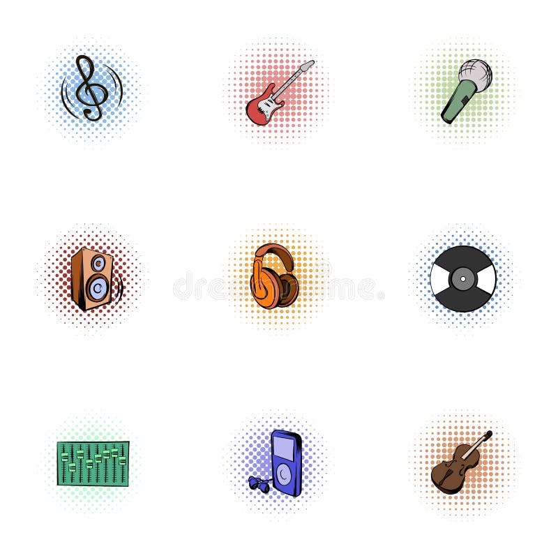 Music Tools Traditional Doodle Icon Hand Draw Set Stock Vector ...