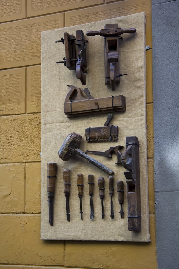 Tools. Old Woodworking Tools Made ??of Iron and Wood Editorial Stock ...