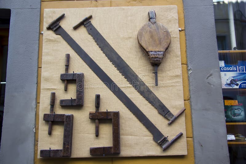 Tools. Old Woodworking Tools Made ??of Iron and Wood Editorial Photo ...
