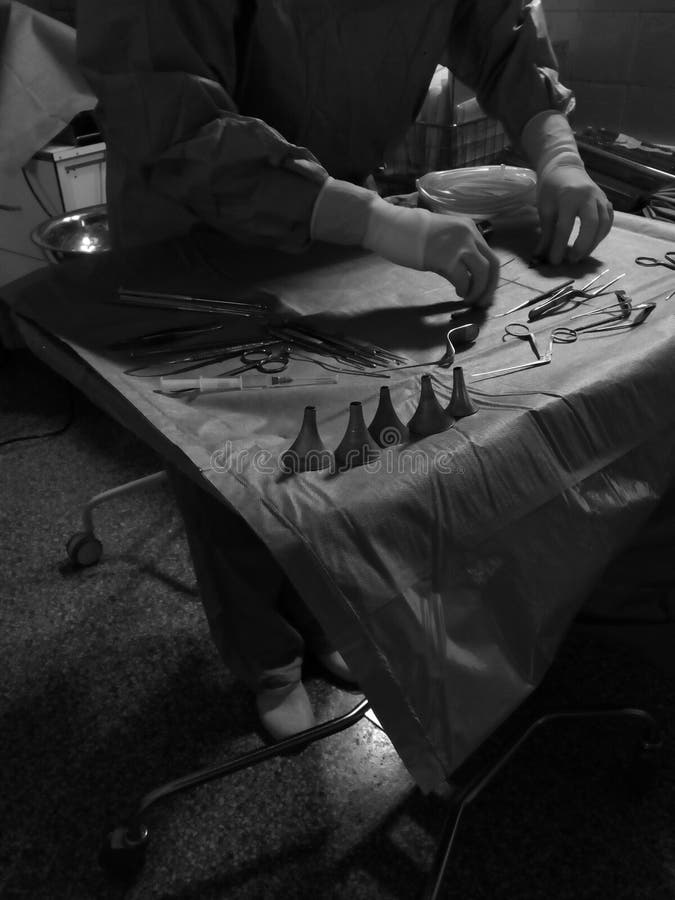 Preparing Tools in Operating Theater Stock Image - Image of theater ...