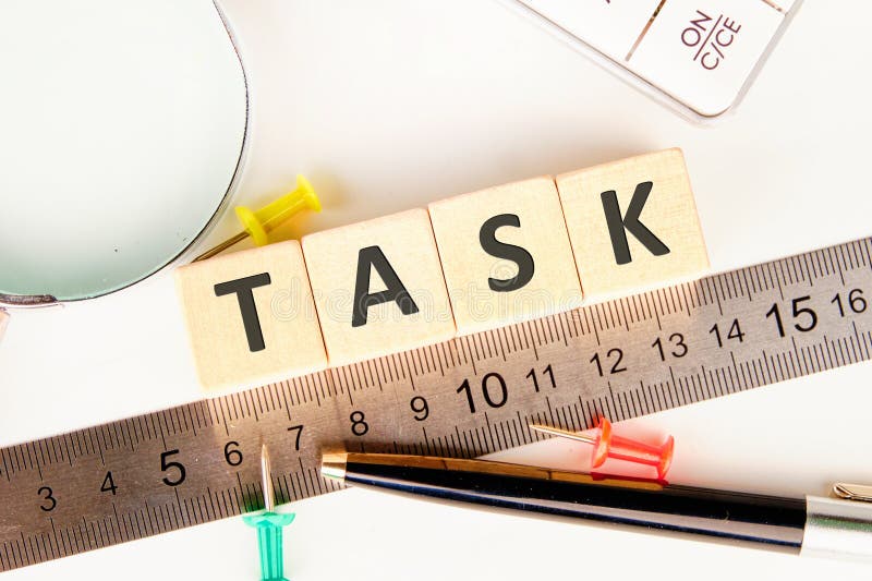 Tools for Organizing Tasks with a Ruler, Colorful Push Pins, and a ...