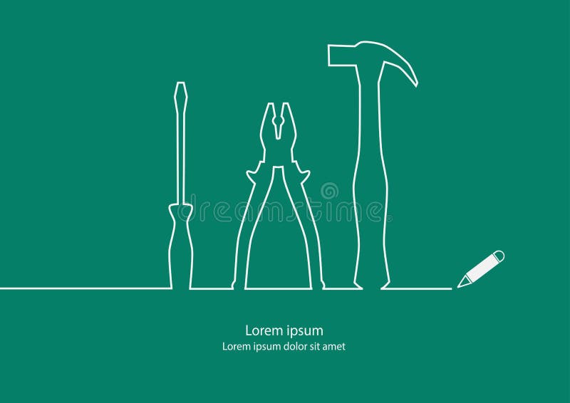 Tools outline stock vector. Illustration of card, icons - 45698732