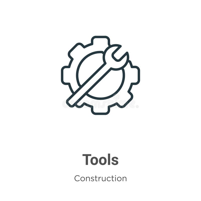 Tools outline vector icon stock vector. Illustration of settings ...
