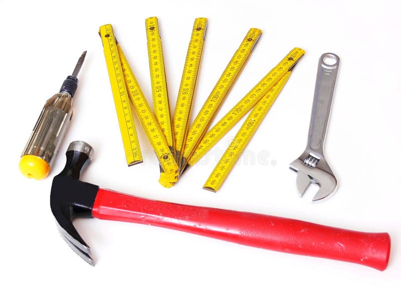 Tools over white. stock image. Image of repairs, isolated - 3135157
