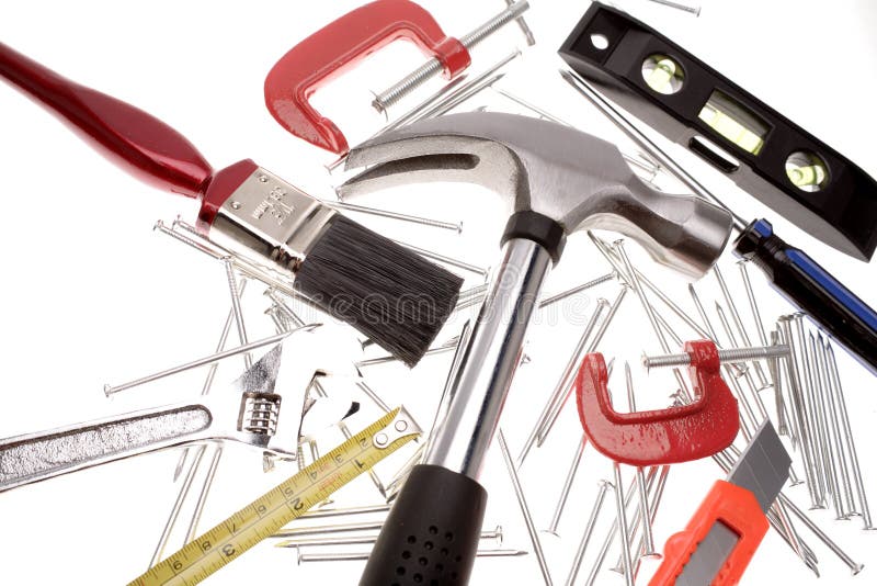 Tools Over White Background Stock Photo - Image of length, steel: 14132506