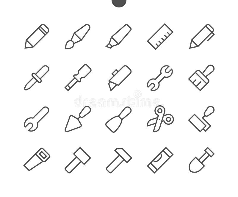 Tools Pixel Perfect Well-crafted Vector Thin Line Icons 48x48 Ready for ...
