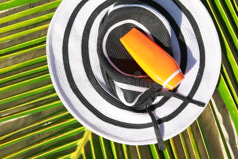 Tools for Pleasant Summer Vacation Stock Image - Image of lotion, leaf ...