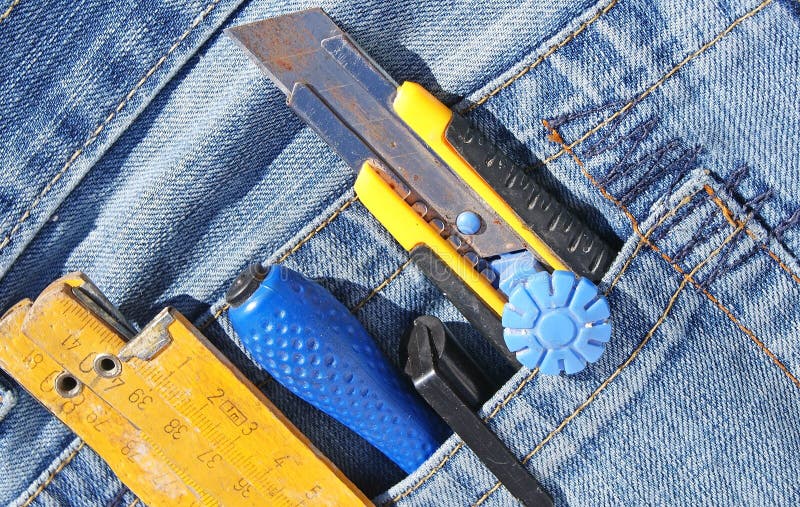 Tools in pocket stock photo. Image of jeans, tool, work - 29574034