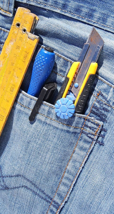 Tools in pocket stock photo. Image of occupation, pocket - 29574084