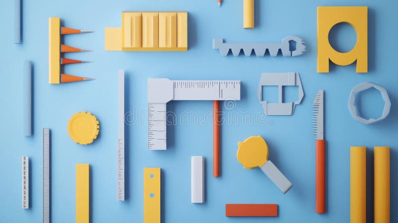 Tools and Precision Instruments for Building and Measurement Concept ...