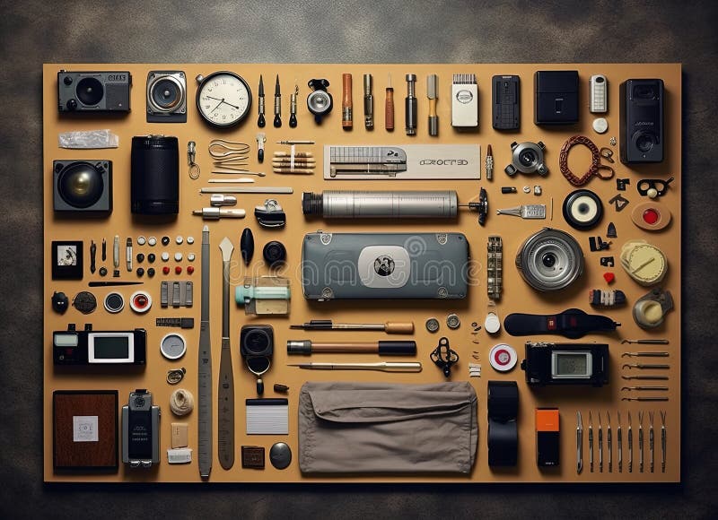 Tools and Precision Objects in an Organized Collection Stock ...