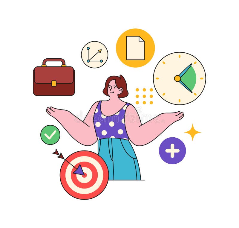 Tools for Productivity and Work Efficiency Stock Illustration ...