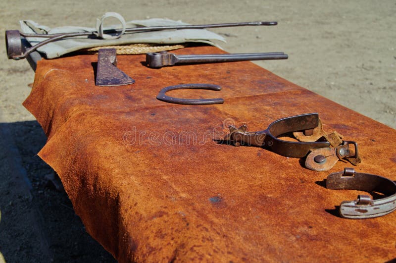 Tools of the ranch cowboy stock image. Image of iron - 44522155