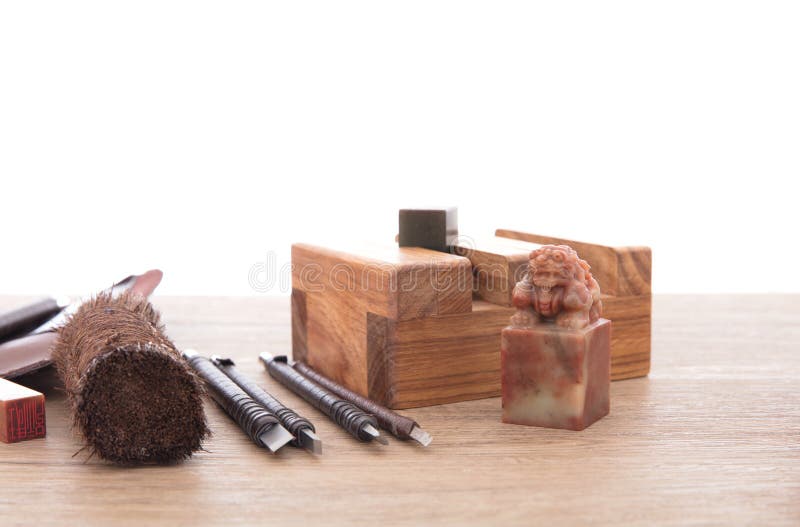 Tools Related To Traditional Chinese Art Seal Cutting Stock Image ...