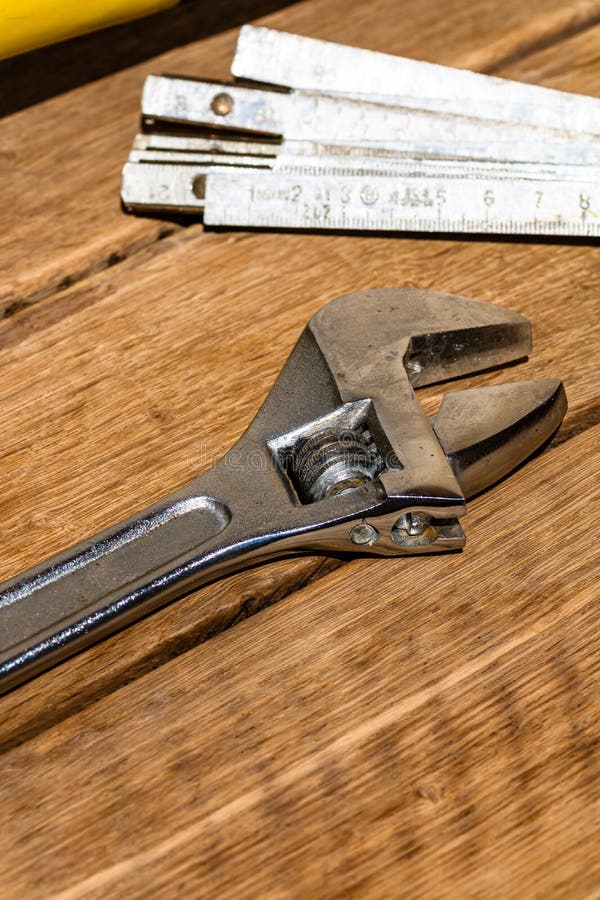 Tools for Repair and Building. Hummer, Adjustable Spanner, Ruler Stock ...