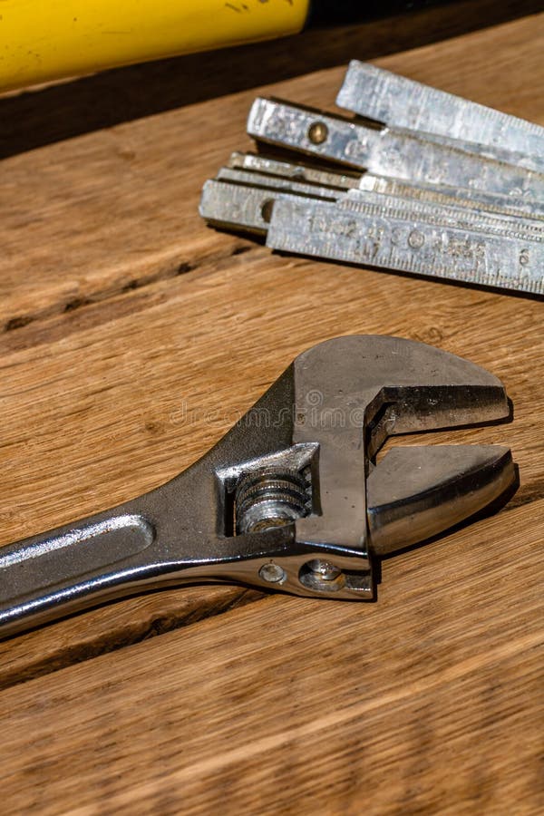 Tools for Repair and Building. Hummer, Adjustable Spanner, Ruler Stock ...
