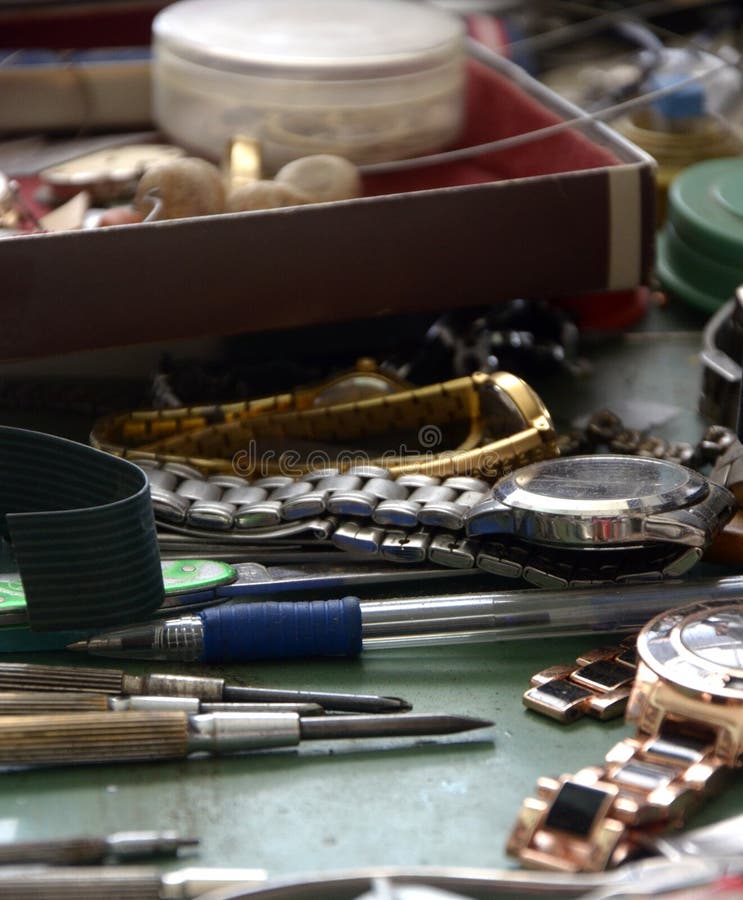 Tools for repair of clocks stock image. Image of detail - 50889401