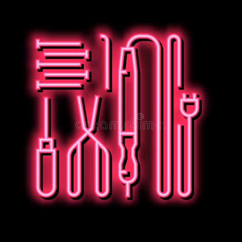 Tools for Repair Electronics Neon Glow Icon Illustration Stock Vector ...