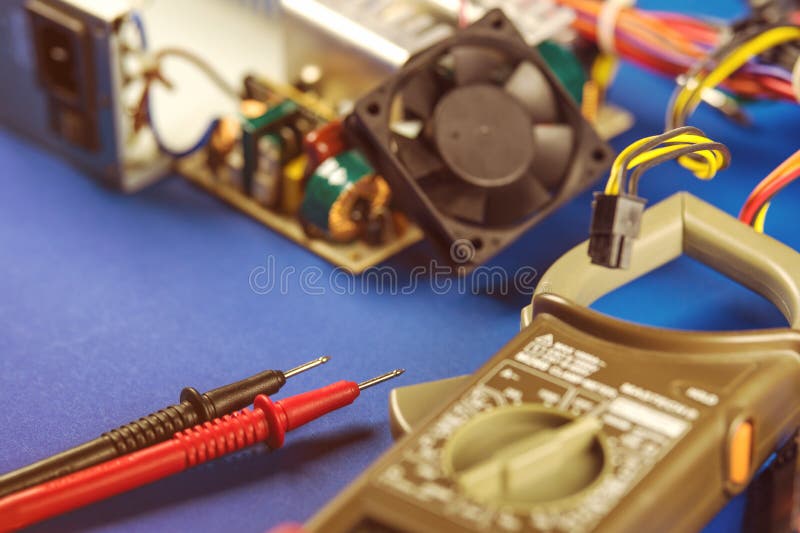 Tools for Repairing Electrical Devices Stock Photo - Image of ...