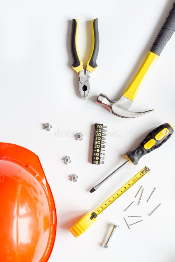Tools for Repairing Top View on White Background Stock Image - Image of ...
