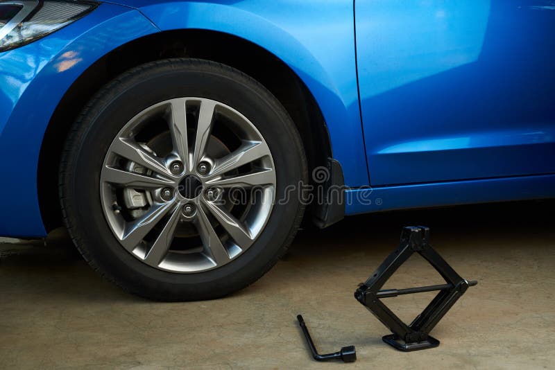 Tools for Replacing Car Wheel Stock Photo - Image of change, tool ...