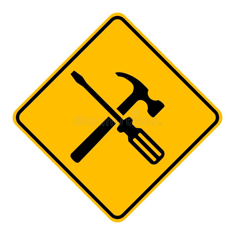 Tools and road sign stock vector. Illustration of tool - 165368712