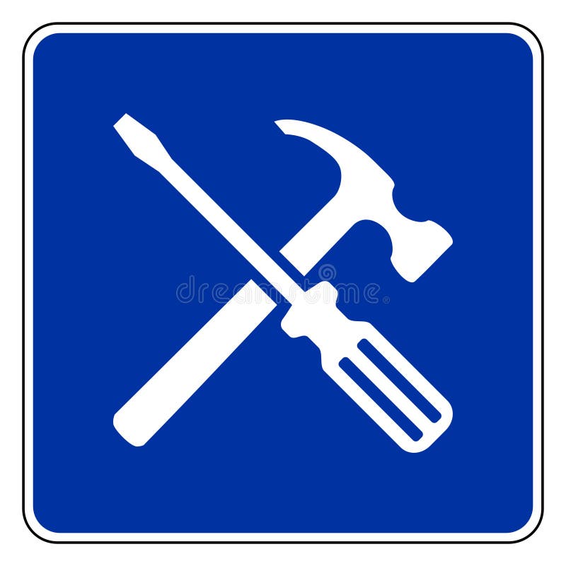 Tools and road sign stock vector. Illustration of traffic - 228344751