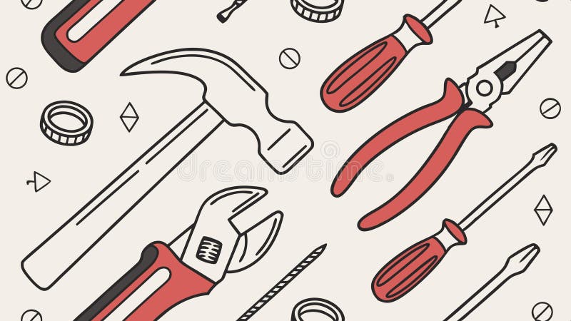 Tools Scattered Design, Workshop Equipment, Handyman Gear, Repair and ...