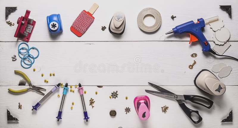 Tools for scrapbooking stock photo. Image of scrapbooking - 85167558