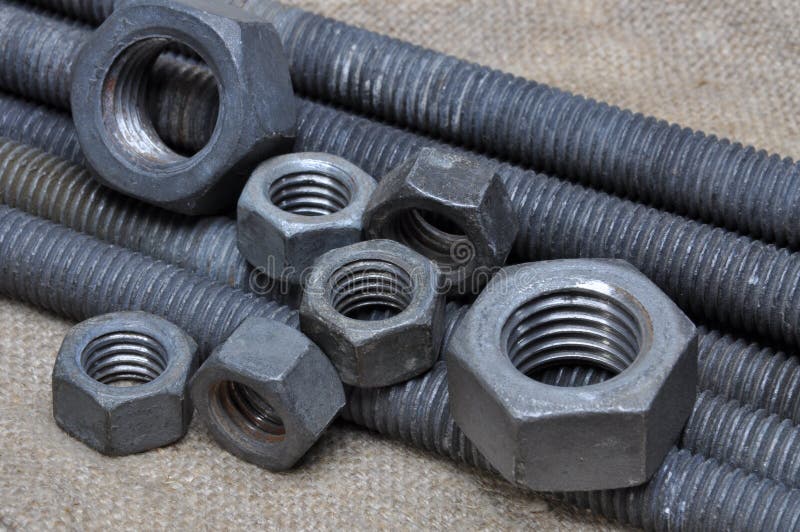 Tools screws nuts and key stock photo. Image of construct - 49208896