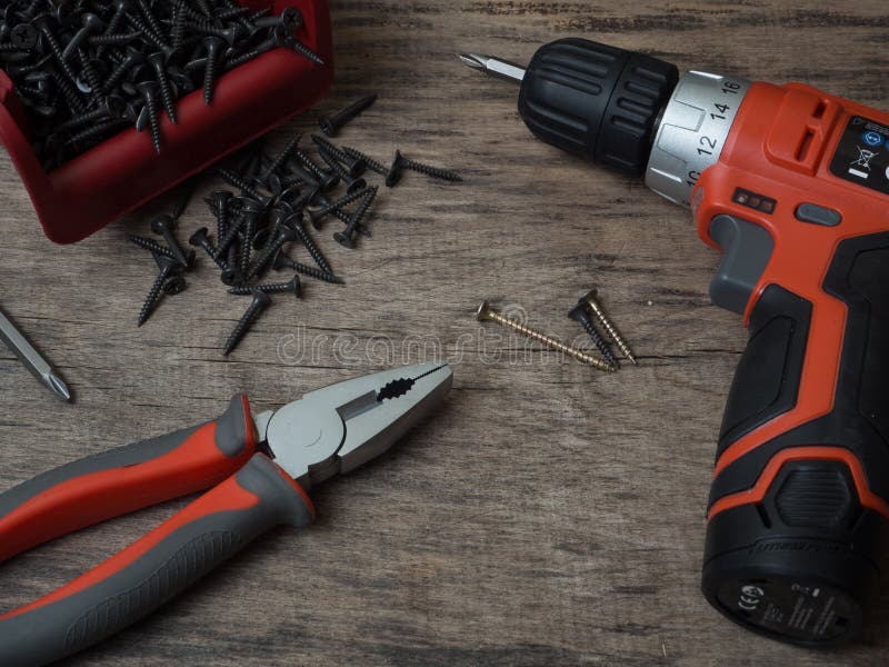 Tools and screws stock photo. Image of tablen, table - 138374438