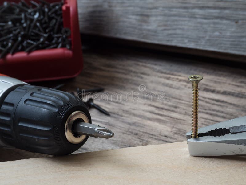 Tools and screws stock image. Image of accessories, renovation - 138374545