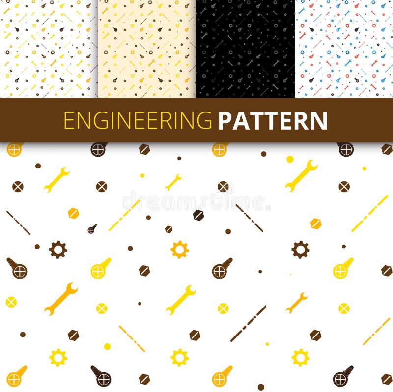 Tools Seamless Background Set (vector Silhouettes of Hand Tools, Tools ...