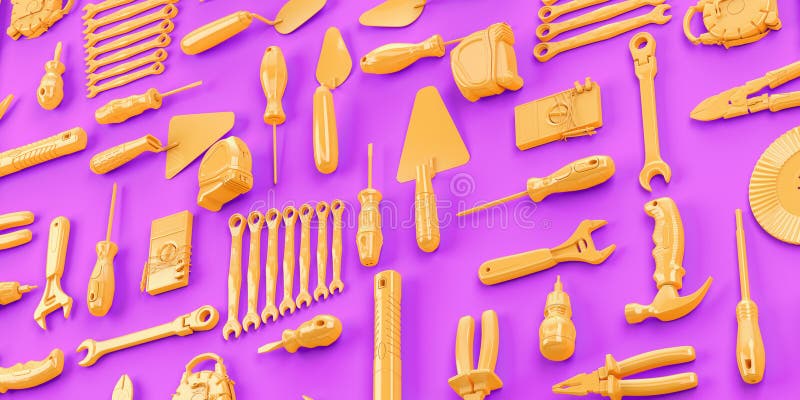Tools Set Background Concept of Repair Tools Warehouse Promotion 3d ...