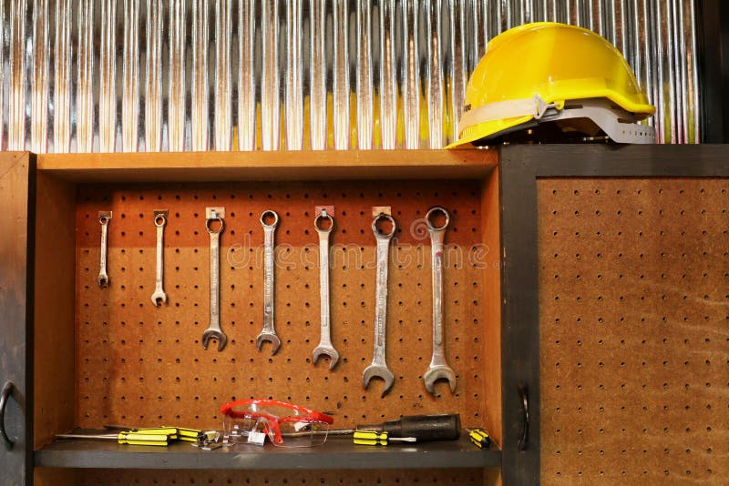 Tools set stock image. Image of metal, spanner, hand - 34959189