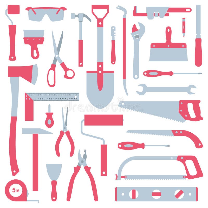 Tools set stock vector. Illustration of vector, hammer - 47611849