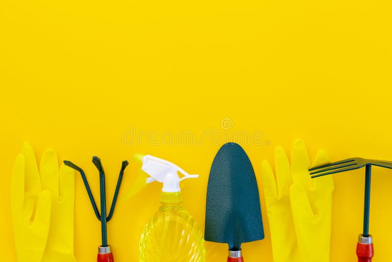 Tools Set for Farmers Gardener, Top View. Gardening Concept Stock Image ...